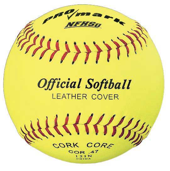 12" Official Optic Yellow Leather Softball NFHS Approved 1 Doz.